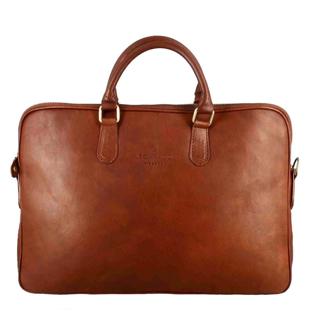Valigetta Professionale in pelle con tracolla rimovibile colore marron