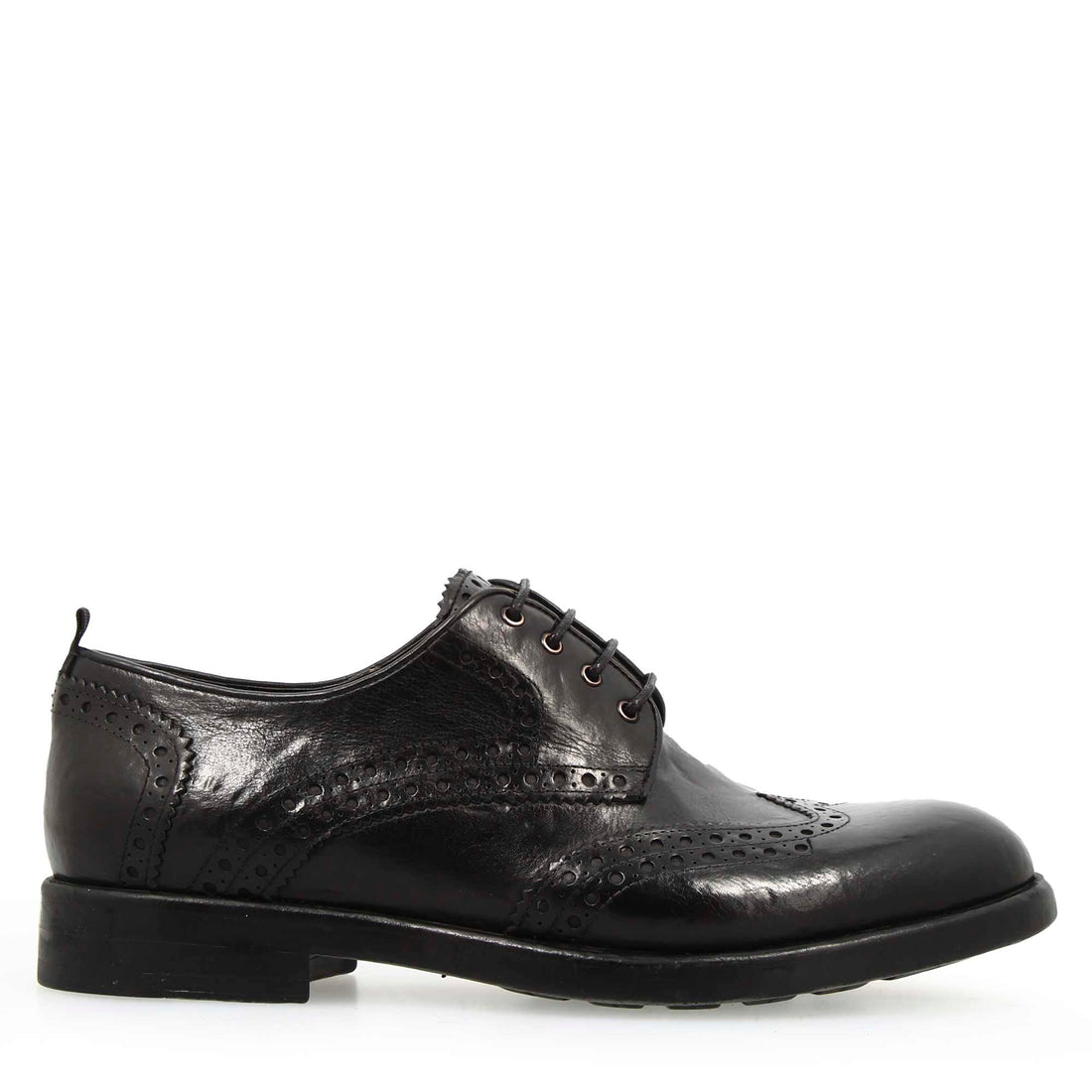 Men's modern black Derby brogue shoe